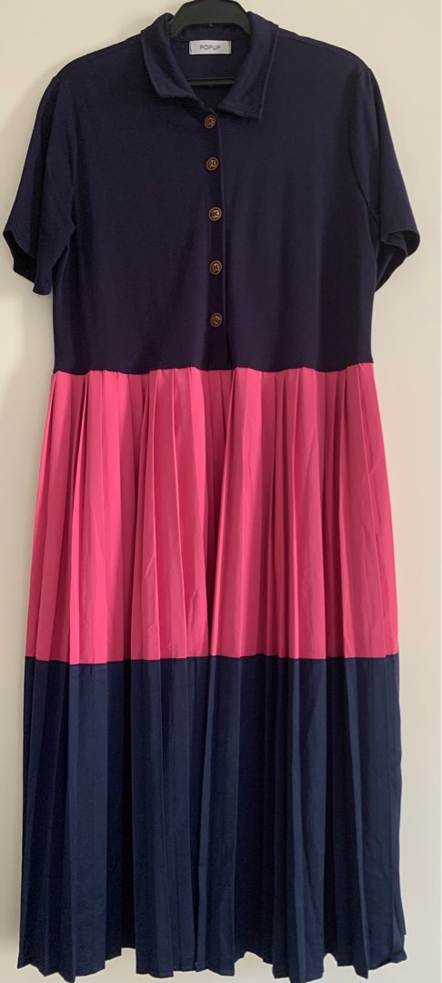 Pop Up Dress Thailand - 2 tone, blue and pink, Women's Fashion, Dresses ...