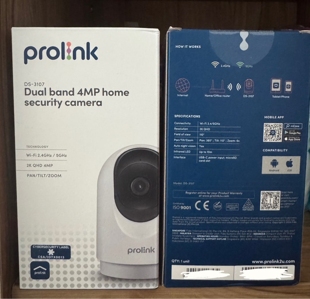 Prolink 4MP Full-HD Wi-Fi Dual-band IP Camera baby monitor (Pan-Tilt ...