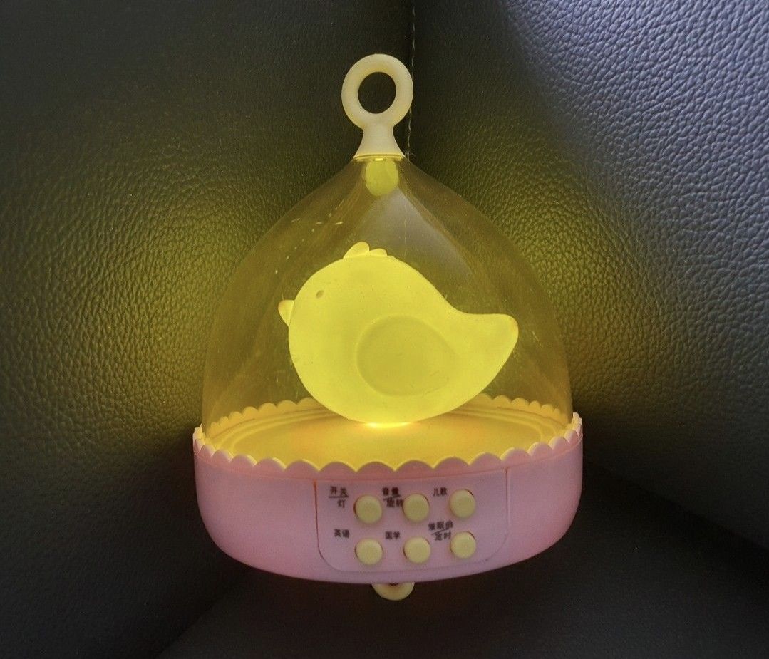 Rotating Baby Bed Bell Cot Mobile Baby Cot Infant Toy with Night Light ...