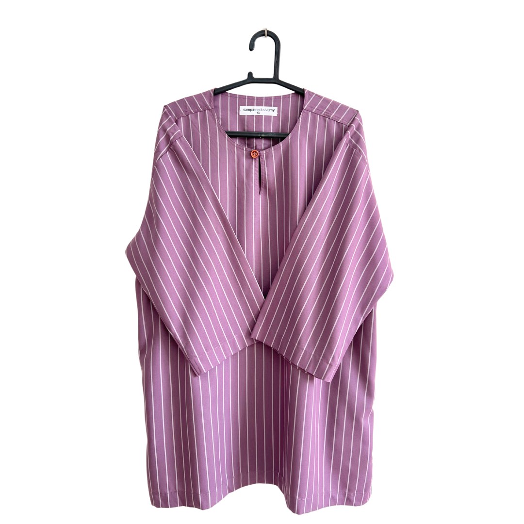 Sampin Exclusive Kurta Patih Jalur Relaxed Fit, Men's Fashion, Muslim ...