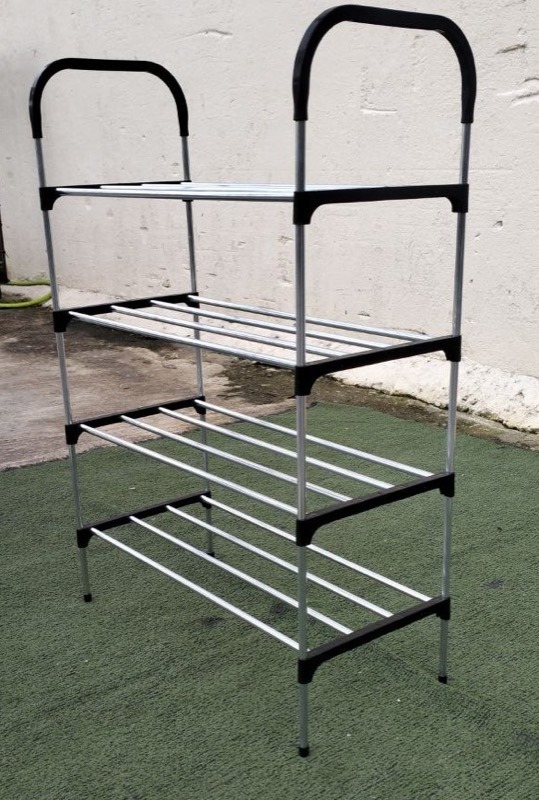 SR02-4 NEW Rak Kasut Besi 4 tier Steel Shoe Rack, Furniture & Home ...