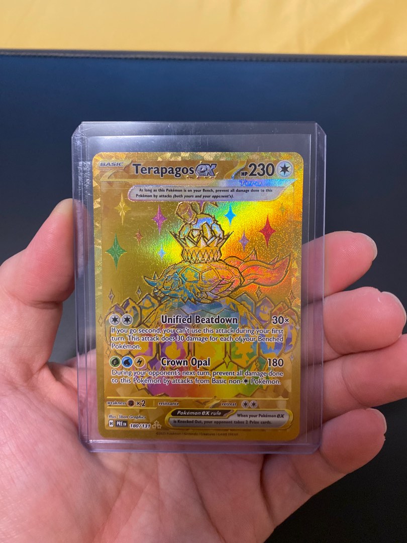 Terapagos EX Gold card from the latest Prismatic Evolution, Hobbies ...