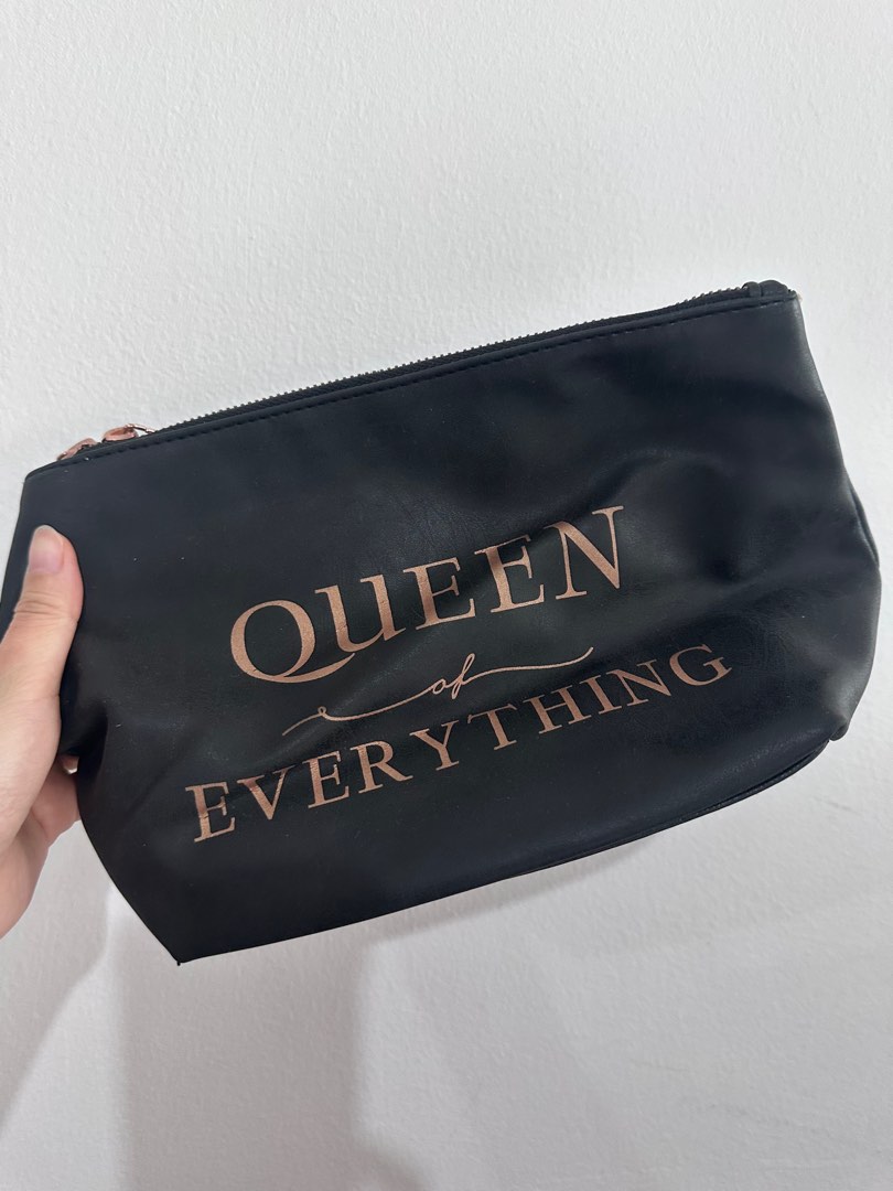 Typo Large Black Queen Pouch, Women's Fashion, Bags & Wallets, Purses ...