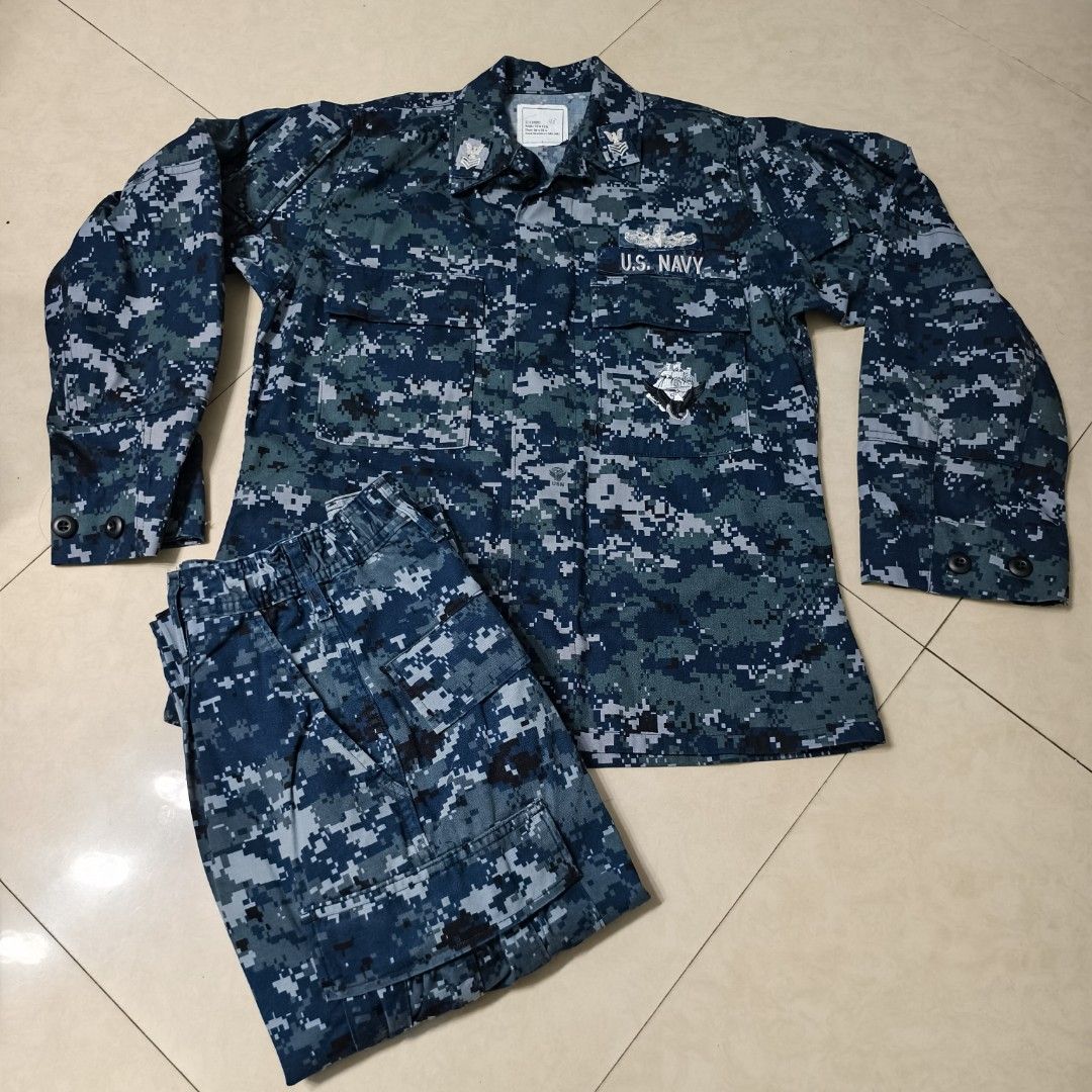 US Navy ACU Digital Uniform, Men's Fashion, Tops & Sets, Formal Shirts ...