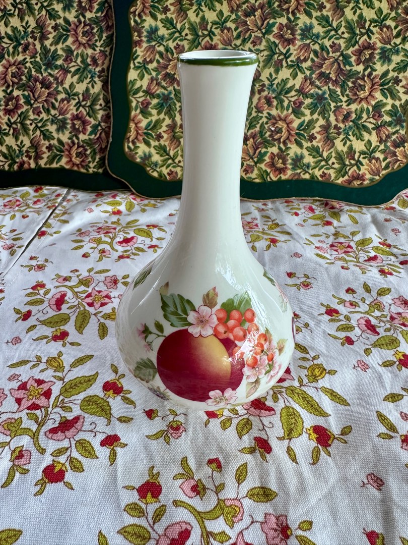 Vintage Fruit Pattern Bud Vase, Furniture & Home Living, Home Decor ...