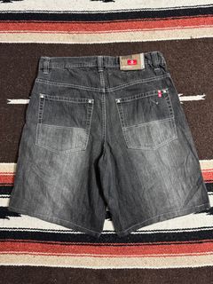 HVY Tribal Spellout Jorts - jeans reworked rework jnco y2k baggy flare ...