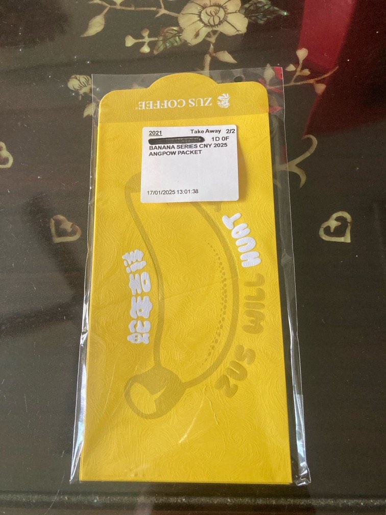 Zus Coffee Yellow Banana Angpow, Hobbies & Toys, Collectibles ...