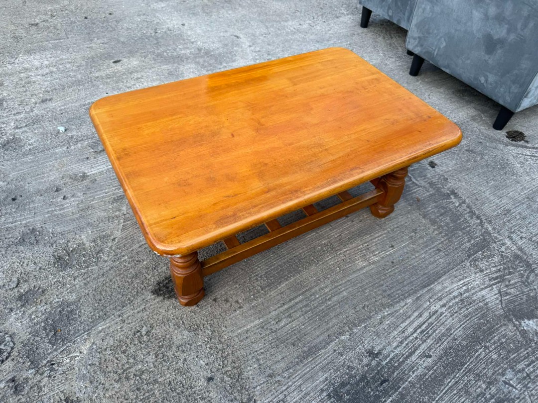 3ft Solid Wood Meja Kopi Coffee Table Kayu, Furniture & Home Living ...
