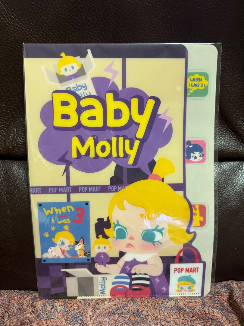 全新原封Baby Molly plastic folder file with 3 indexes 塑膠快勞 文件夾 資料夾連3 個分類類別 ...