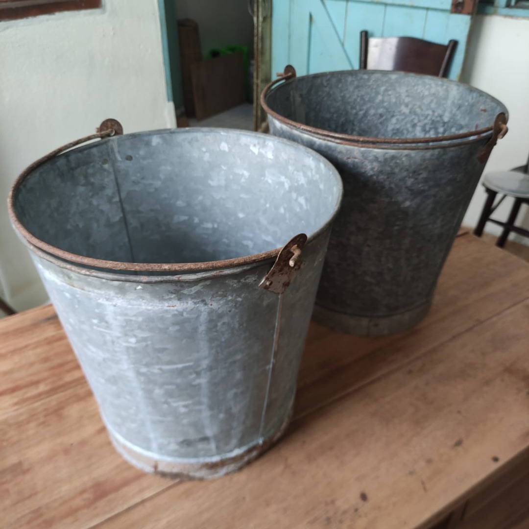 BALDI BESI ANTIK GALVANIZED METAL BUCKET PAIL ANTIQUE COLLECTION ...
