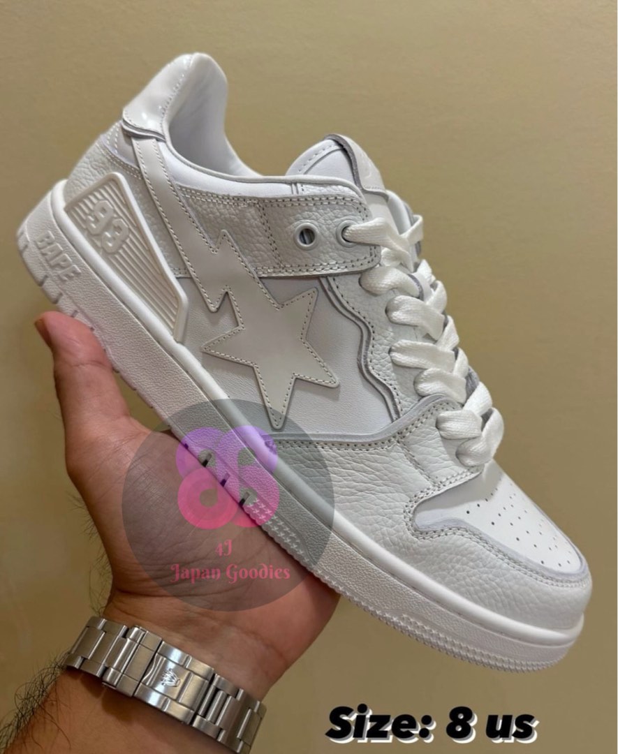 Bape Sk8 Sta Triple White, Men's Fashion, Footwear, Sneakers on Carousell