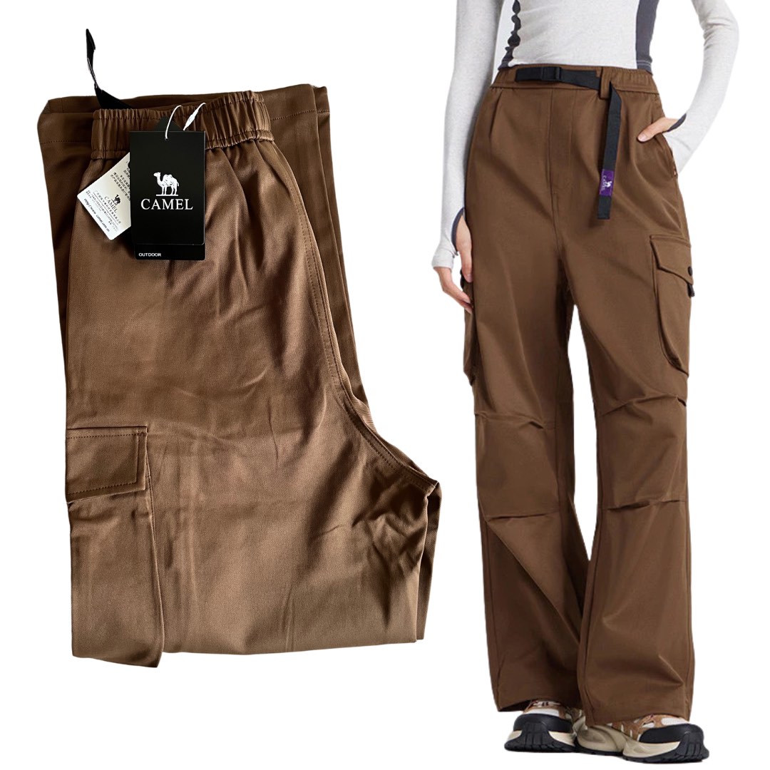 CAMEL SPORTS Retro American Overalls Women Water-Repellent Casual Wide ...