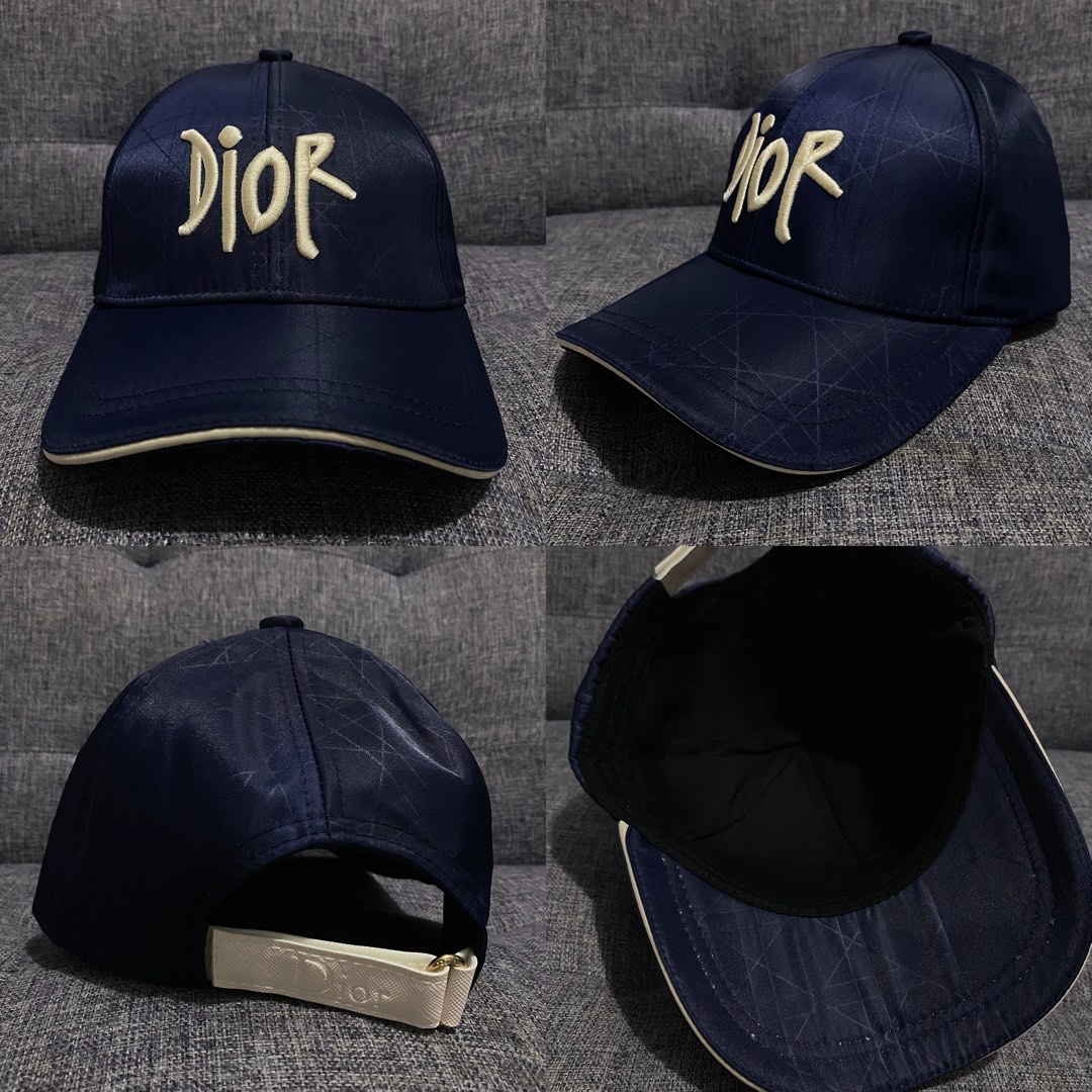 CHRISTIAN DIOR OBLIQUE LOGO BASEBALL CAP (Navy Blue), Men's Fashion ...