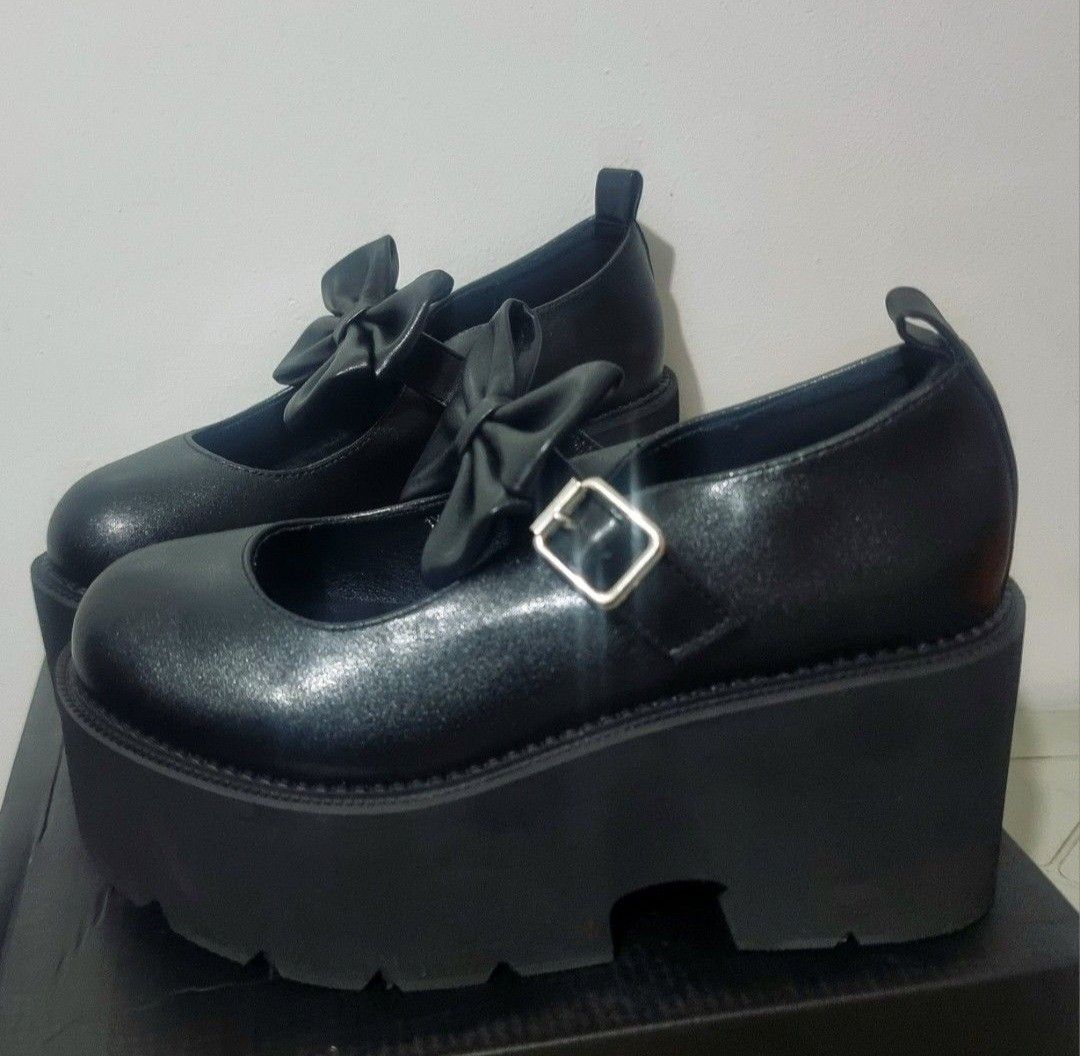 Chunky mary jane black platform shoes gothic goth acubi punk korean ...