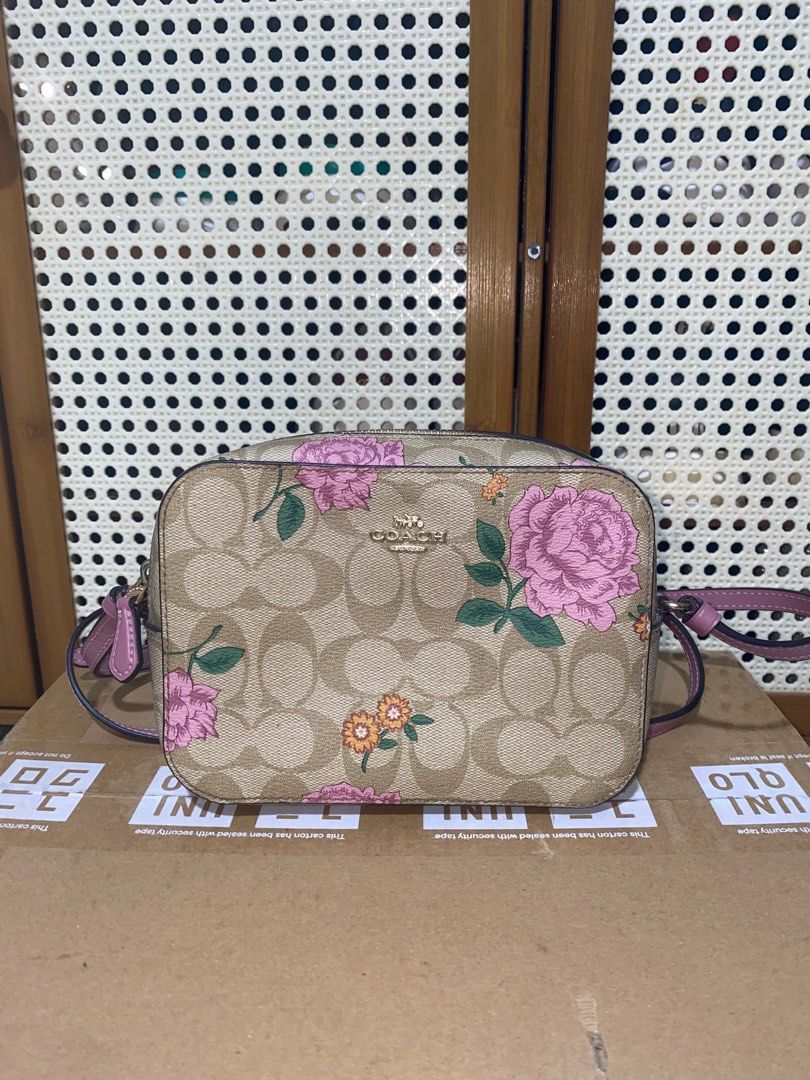 Coach Mini Camera Bag In Signature Canvas With Prairie Rose Print ...