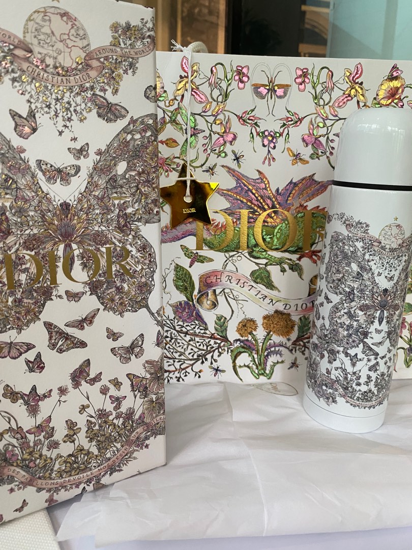 Dior Limited Edition Stainless thermos tumbler rare Butterfly VIP ...