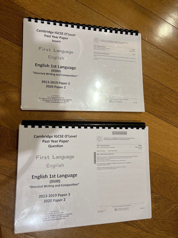 English IGCSE Past Year Paper PYP, Hobbies & Toys, Books & Magazines ...
