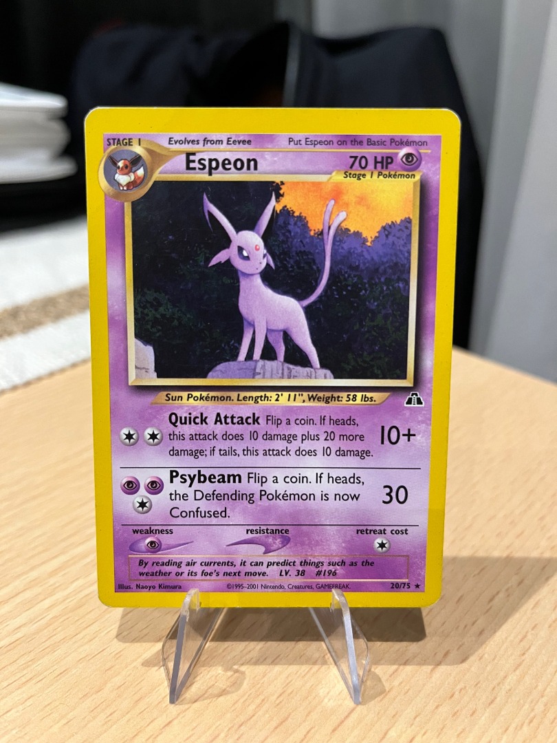 Espeon Neo Discovery 20/75 Vintage Pokemon Card, Hobbies & Toys, Toys ...