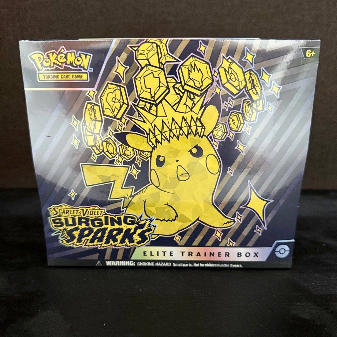 ETB SURGING SPARKS ELITE TRAINER BOX 9 BOOSTER PACKS TCG CASE PIKACHU ...