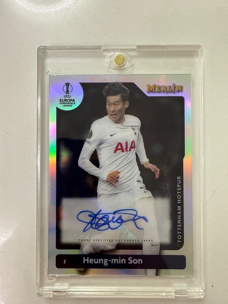 Heung-Min Son Base Card Autograph 2021-22 Merlin Chrome 1/1, 興趣及遊戲, 收藏品 ...