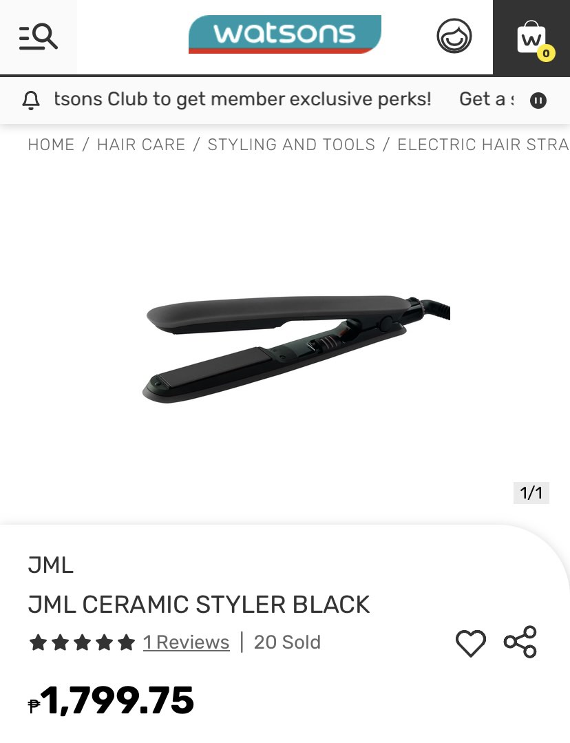 JML watsons ceramic styler hair straightener, Beauty & Personal Care ...
