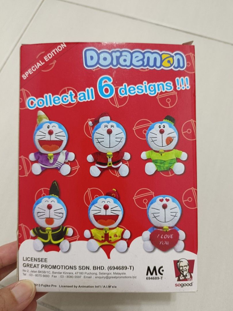 KFC Doraemon plush toy, Hobbies & Toys, Toys & Games on Carousell