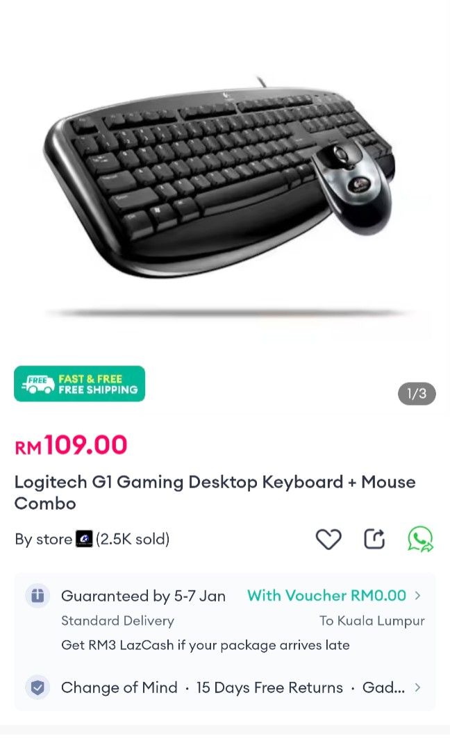 Logitech G1 Gaming Keyboard, Computers & Tech, Parts & Accessories ...