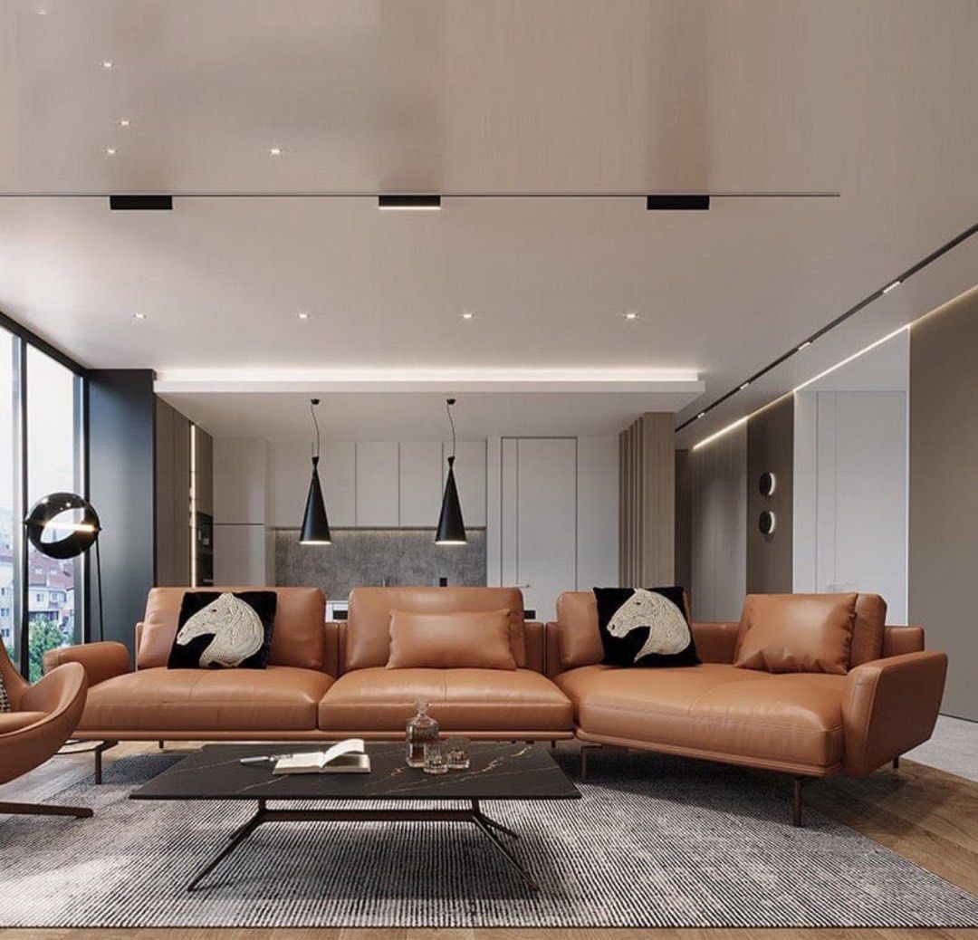 LUMINARE Modern Angular Sectional Sofa, Furniture & Home Living ...