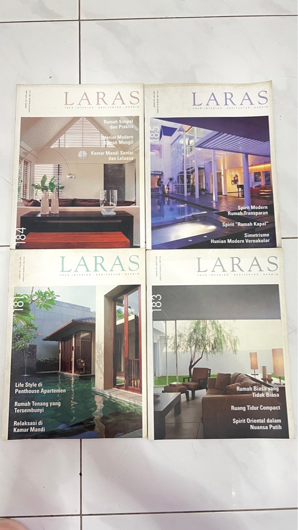 MAJALAH MAGAZINE LARAS INTERIOR ARSITEK BUKU DESAIN DESIGN RUMAH FURNITUR DEKOR DECOR MEJA, Buku ...