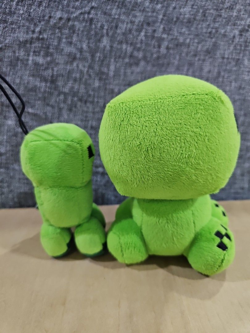 Minecraft Creeper mascot plush toy and plush strap pair, Hobbies & Toys ...