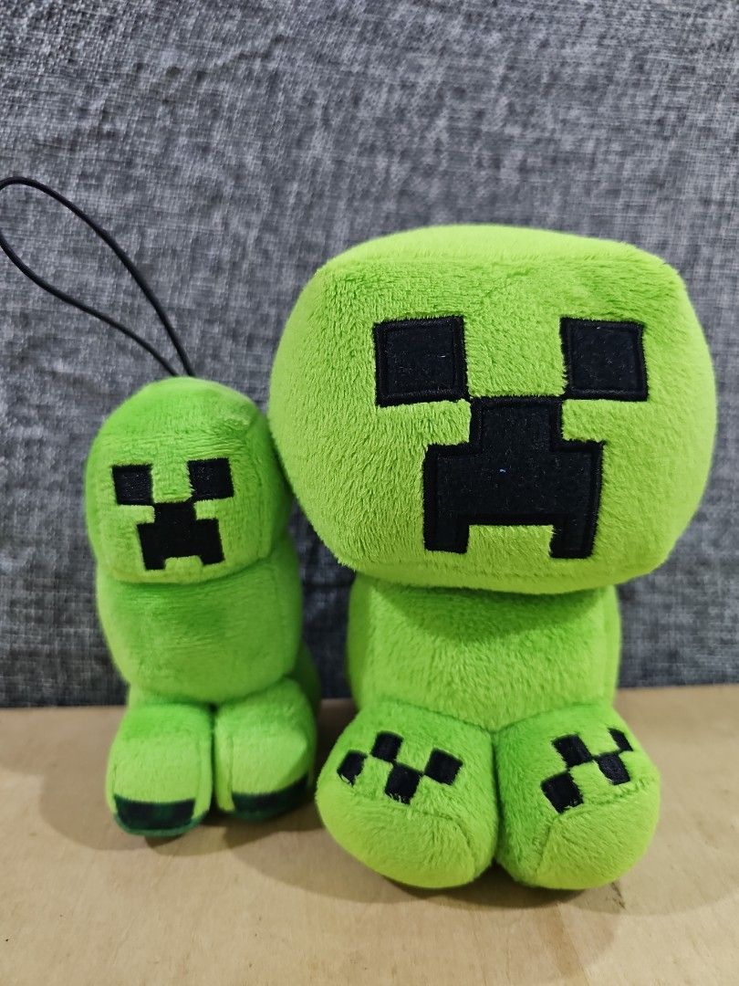 Minecraft Creeper mascot plush toy and plush strap pair, Hobbies & Toys ...