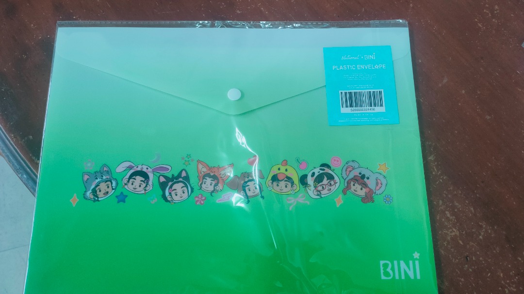 National Book Store x Bini - Plastic Envelope - Violet and Green Pastel ...