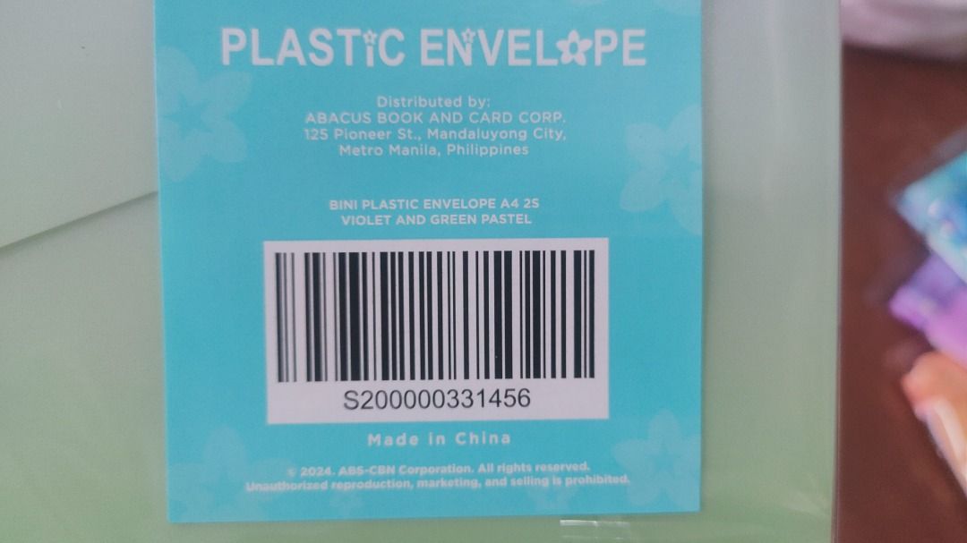 National Book Store x Bini - Plastic Envelope - Violet and Green Pastel ...