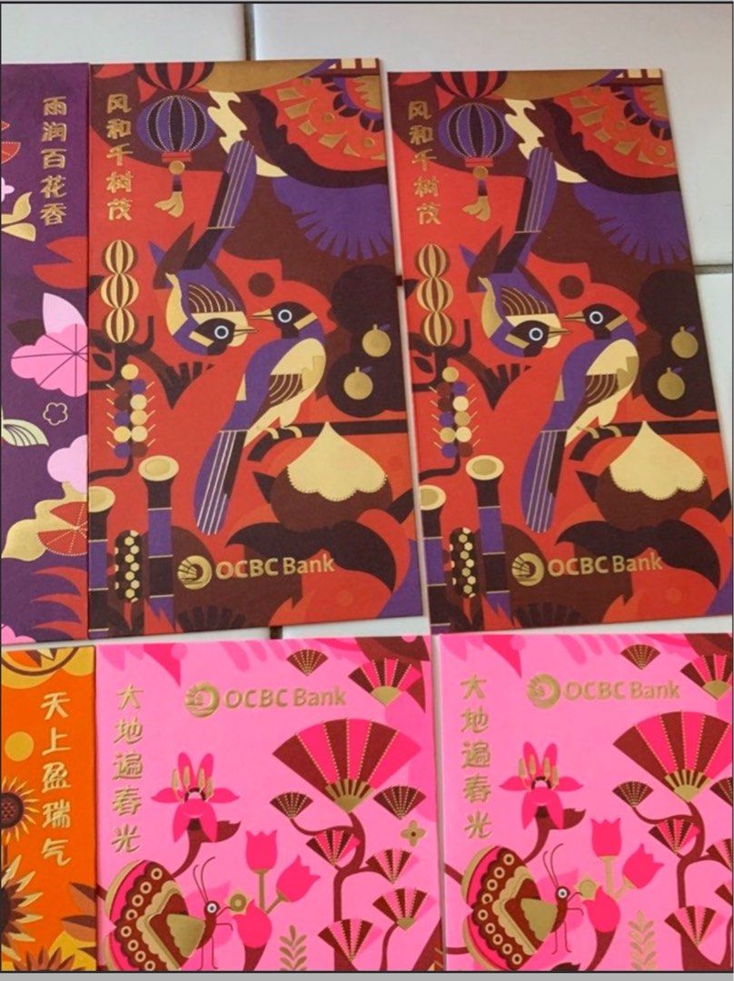 OCBC Bank New CNY Red Packet (each packet is 8 pcs x 2 packets) RM15 ...