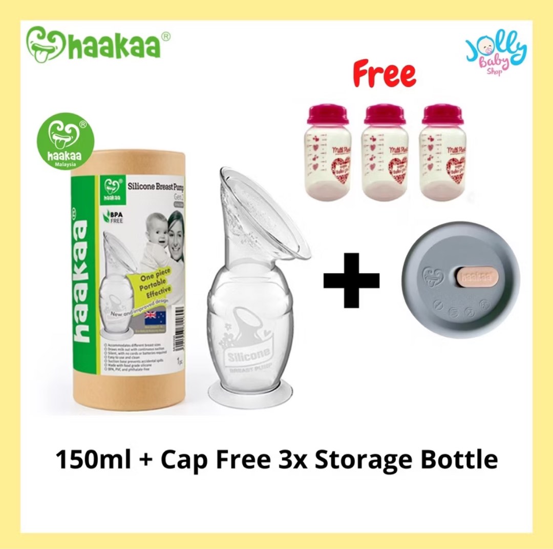 Original Haaka Gen 2 Silicone Breast Pump 150ml, Babies & Kids, Nursing ...