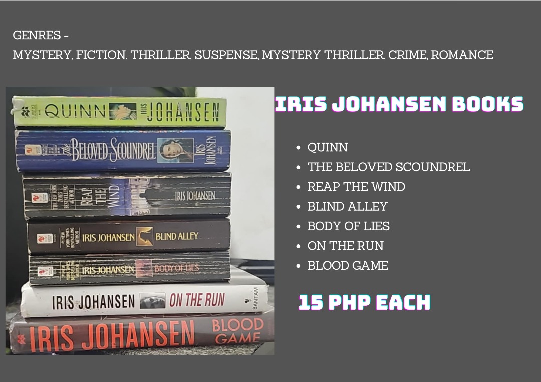 Pre loved books - Iris Johansen, Sherlock Holmes, Hobbies & Toys, Books & Magazines, Fiction ...