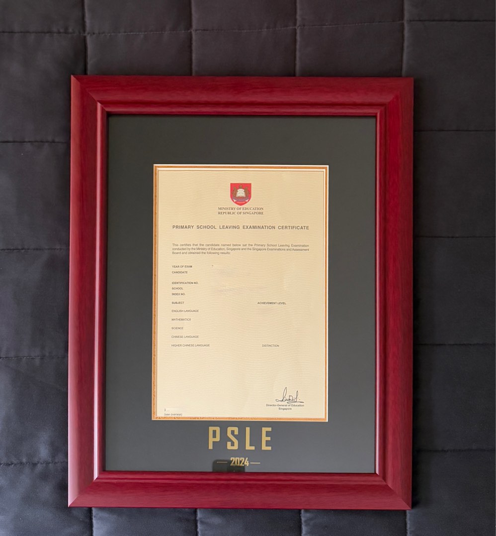 PSLE certificate frame, Furniture & Home Living, Home Decor Accessories ...