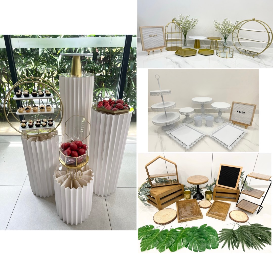 RENTAL - PLINTHS SET & Dessert Table Props (Classic Gold / Classic ...