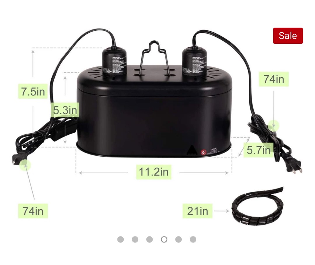 REPTI ZOO Dual Reptile Light Fixture for Reptile Dome UVB Light Fixture ...