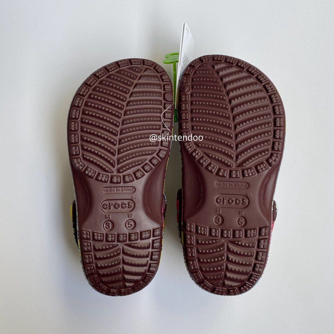 RESMI PT MAP Crocs Classic Retro Floral Clog Dark Cherry Multi Original ...