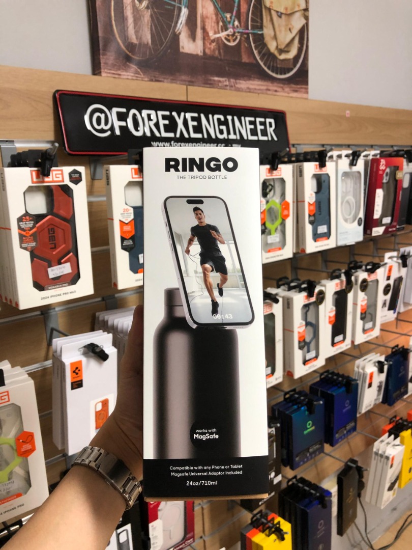 Ringo Bottle 24oz with Free Magnetic Booster Ring - MagSafe Compatible - Black, Mobile Phones ...