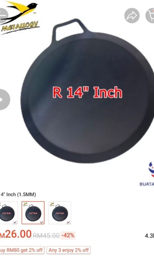 Roti canai pan, TV & Home Appliances, Kitchen Appliances, Fryers on ...