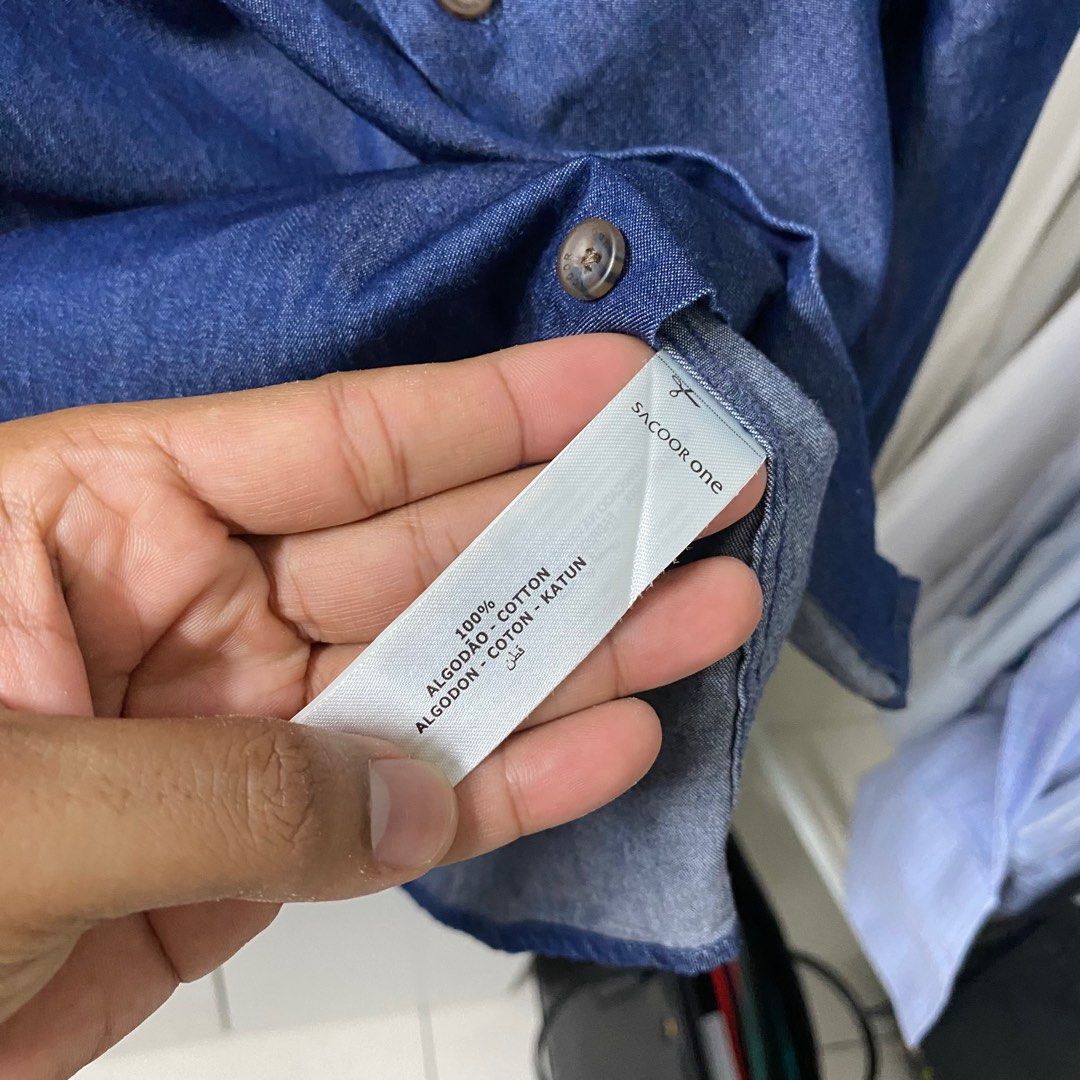 Sacoor One Kemeja Formal Casual Long Sleeve Office Wear Denim, Men's ...