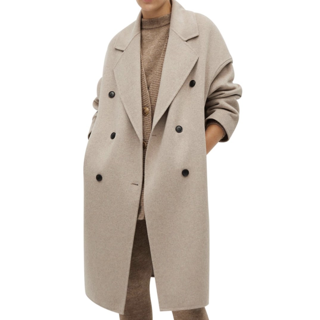 SEWA (RENT) MANGO HANDMADE LONG WOOL COAT BEIGE - coat winter, Fesyen ...