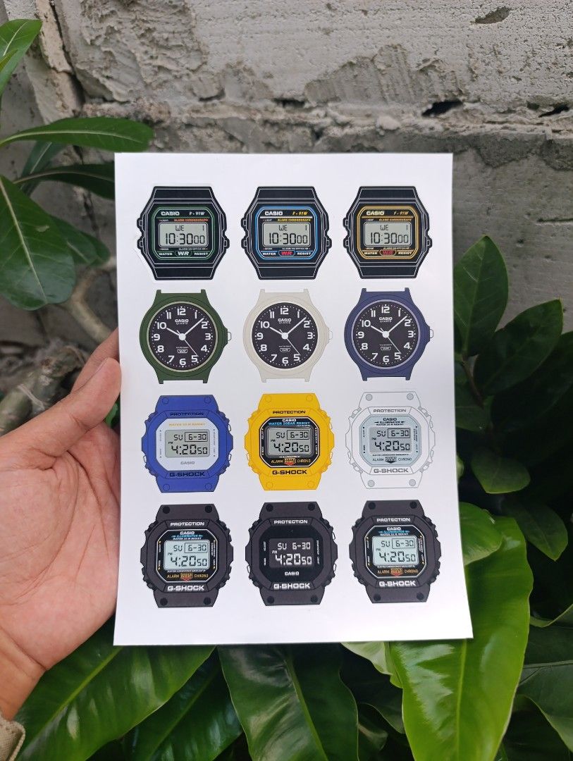 STIKER PACK CASIO DAN G-SHOCK, Fesyen Pria, Jam Tangan di Carousell