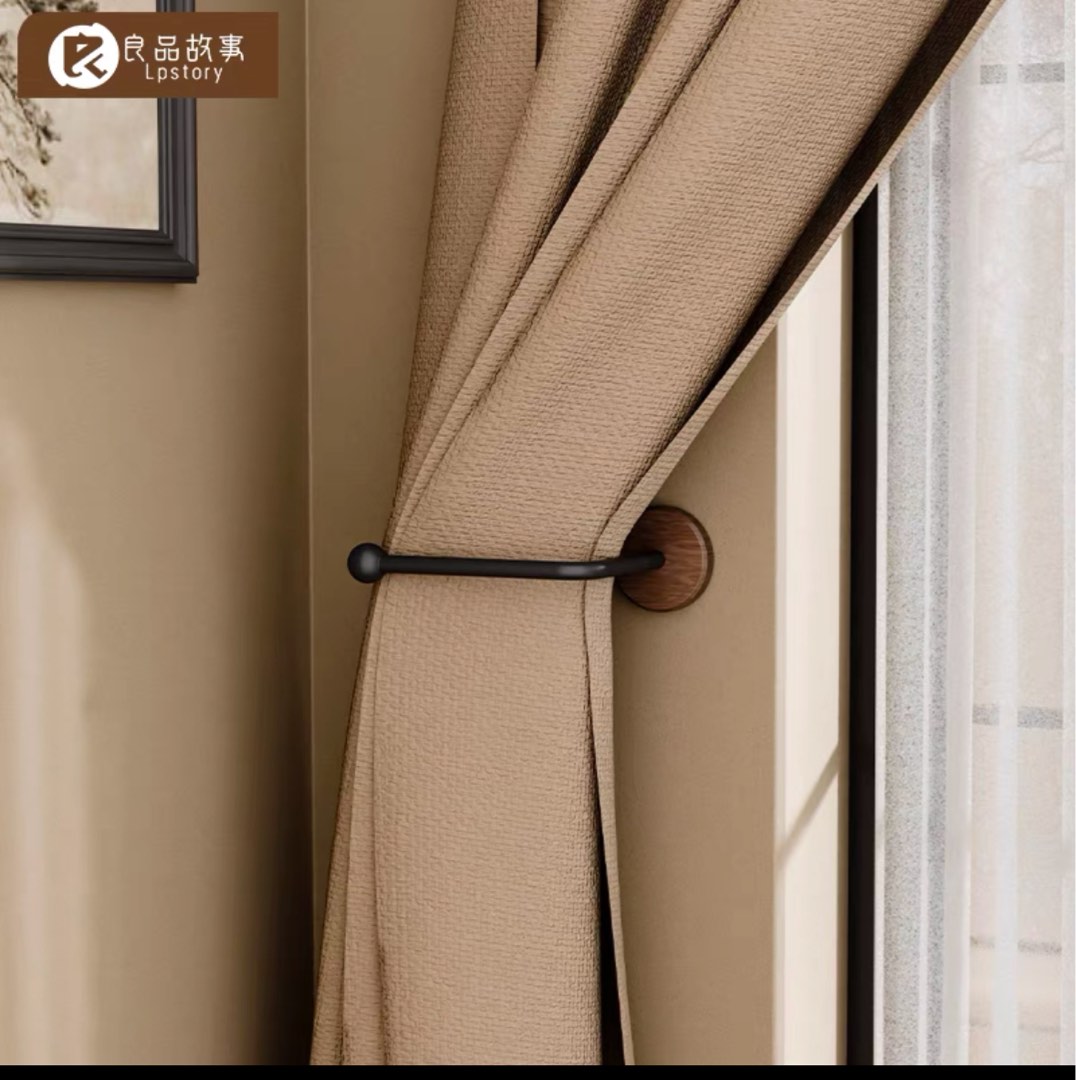 Walnut Wood Curtain Hooks, No-Trace Tiebacks with Buckles, Furniture ...