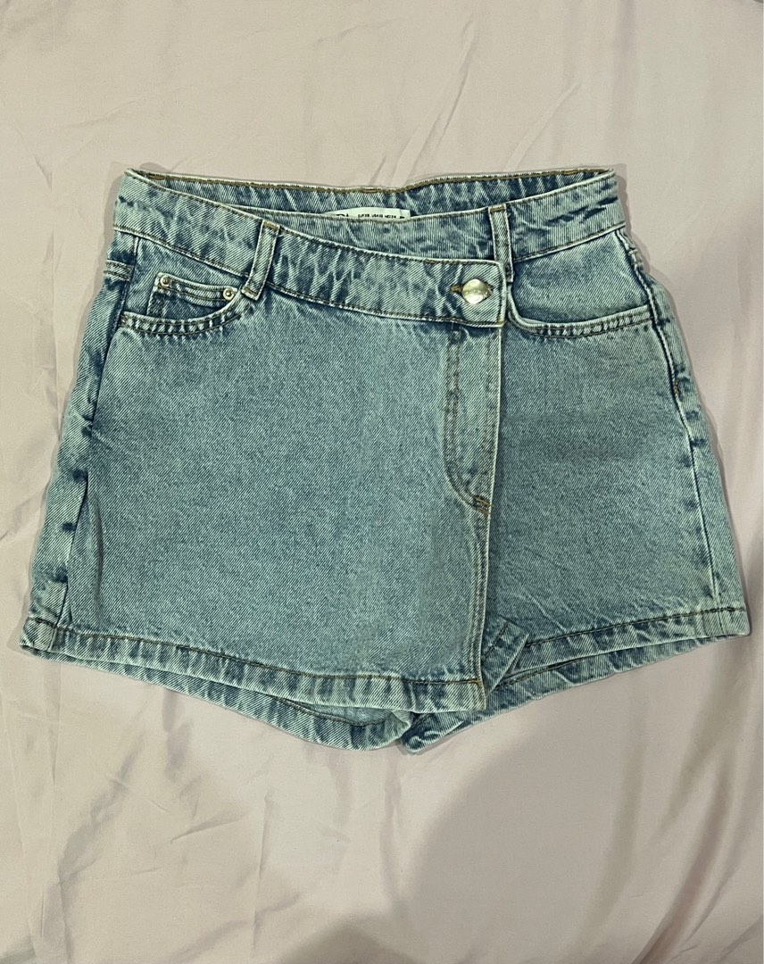 ZARA DENIM SKORT, Women's Fashion, Bottoms, Skirts on Carousell