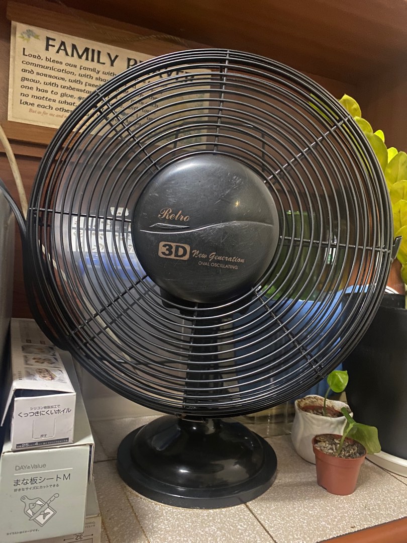 3D Oval Oscillating Fan Retro, Furniture & Home Living, Lighting & Fans ...
