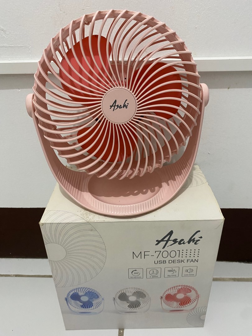Asahi MF-7001 USB Desk Fan, Furniture & Home Living, Lighting & Fans ...