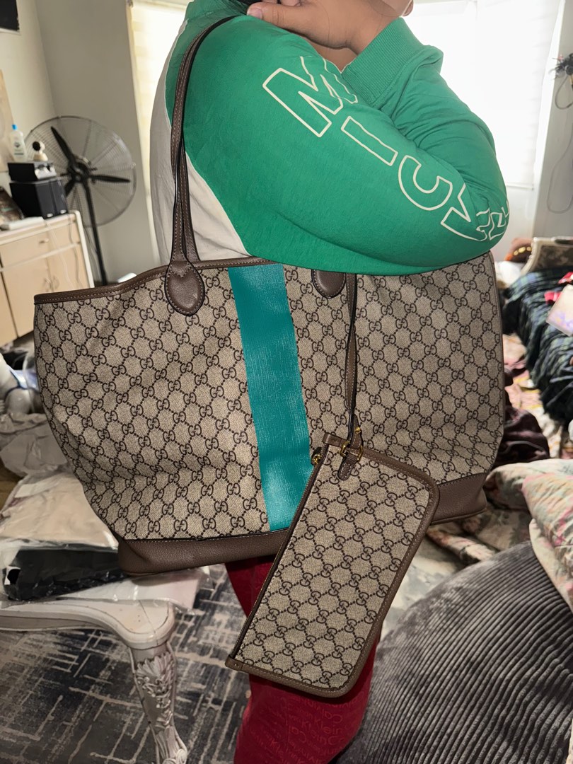 authentic gucci neverfull style extra large tote with pouch ...